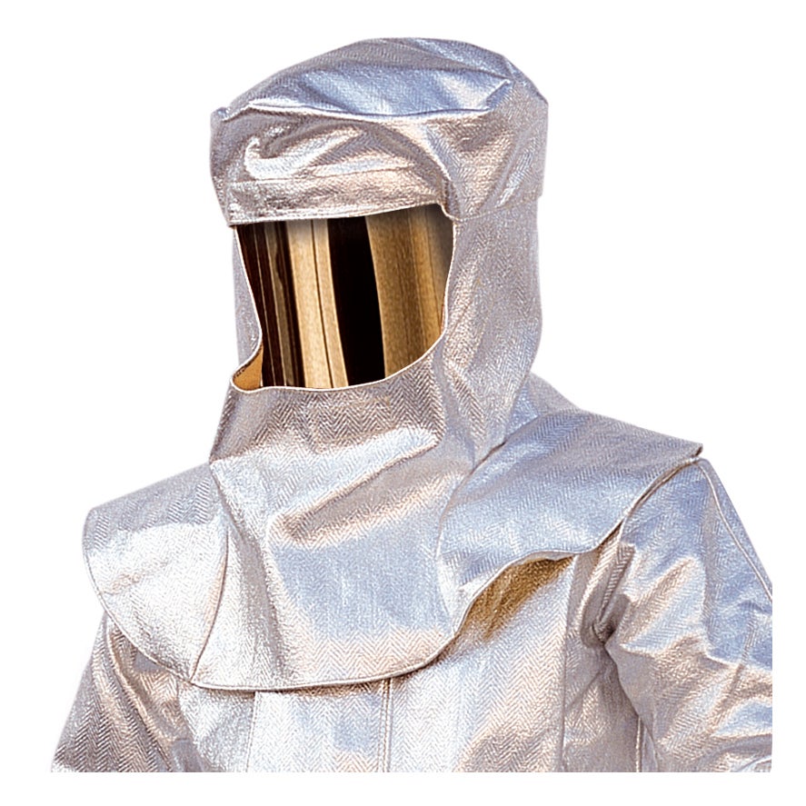 Capucha fibra de vidrio aluminizada visor de vidrio dorado